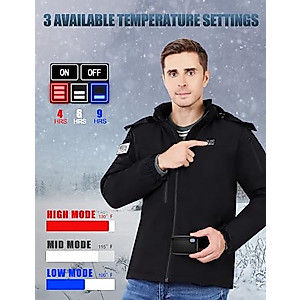 Men's Heated Fleece Jacket, Heated Jacket for Men with 10000mAh Large Capacity Battery Pack and Hand Warm Pockets (as1, alpha, x_l, regular, regular)
