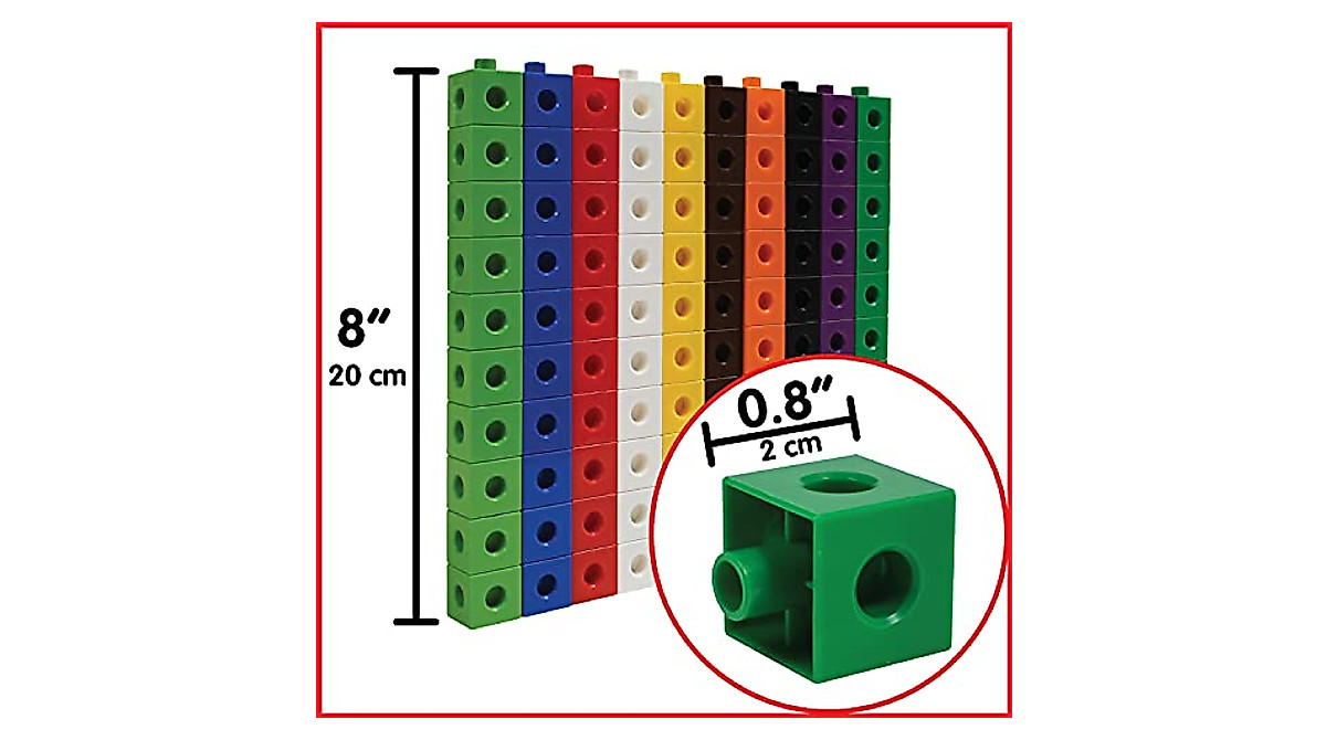EdxEducation Linking Cubes Set of 100 for Early Math & Creativity
