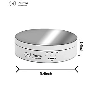Rotating Professional Photography Turntable for Product Shooting, Electric Motorized Display Stand, 360-degree Rotating, Soft Touch Button to Control Speed, 6 LB max Capacity (White)