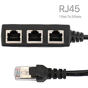 RJ45 Ethernet Splitter Cable, Sartyee RJ45 Y Splitter Adapter 1 to 3 Port Ethernet Switch Adapter Cable for CAT 5/CAT 6 LAN Ethernet Socket Connector Adapter Cat5 Cat6 Cable - ONE at A TIME