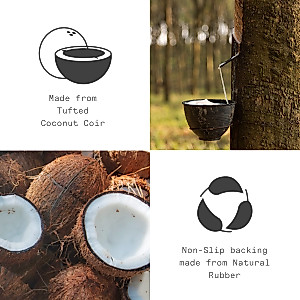 Fab Habitat Modern Non Slip Doormat - Durable, Thin - Natural Coir & Rubber - Entryway, Front Door, Porch, Patio - Black Belt Black/Natural (18" x 30" Non-Slip)