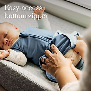 Owlet Dream Sleeper with Swaddle, Baby Sleep Sack and Wrap, Bedtime Blue, 0-3M