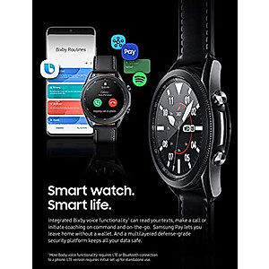 Samsung - Galaxy Watch3 Smartwatch 45mm Stainless - Mystic Blk -SM-R845UZKAXAR- (Renewed)