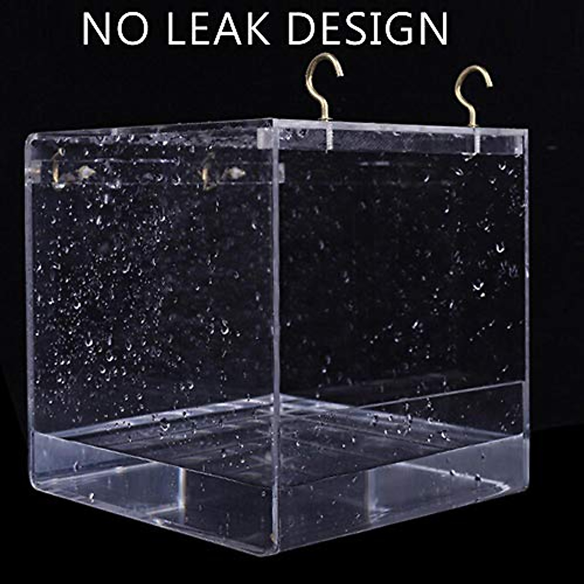 Tfwadmx Bird Bathtub for Cage Parrot Bath Shower Box Bowl No-Leakage Design with Hooks for Small Bird Parrot Myna Budgie Lovebird