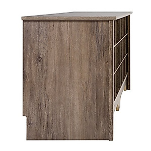 Prepac 24 Pair Shoe Storage Cubby Bench, Drifted Gray