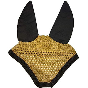 A C Horse Ear Net Crochet Fly Veil Equestrian Fly Bonnet/Veil/mask Standard Size