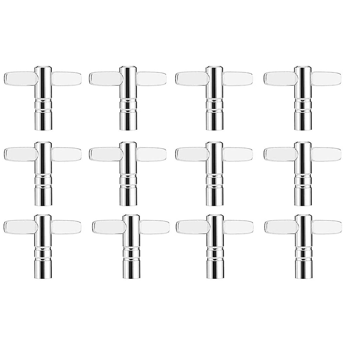 Set of 12 Silverline T-Type Drum Keys - Standard Universal Steel Drum Head Tuning Key Set