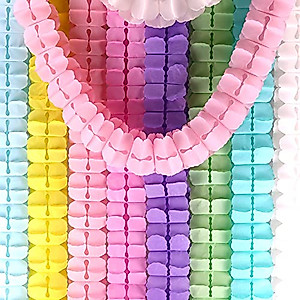 Pack of 6 Hanging Garland Four-Leaf Tissue Paper Flower Garland Reusable Party Streamers for Party Wedding Decorations, 10 Feet/3M (C07-Hot Pink)