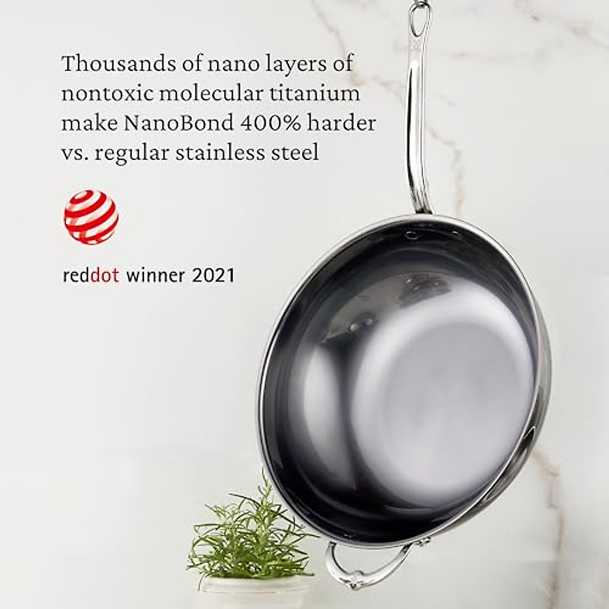 Hestan - NanoBond Collection - Stainless Steel Chef's Pan, Induction Cooktop Compatible, 14-Inch