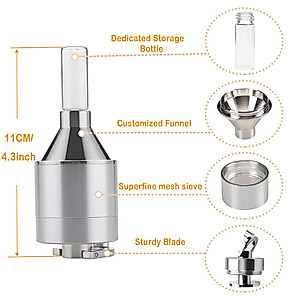 Pepper Grinder,Multifunctional Aluminum Spice Grinder Set Tool with Knob Switch Storage Bottle, Suitable For Outdoor Camping Travel