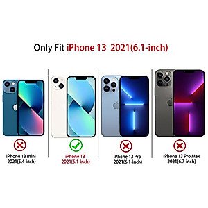 NITITOP Compatible for iPhone 13 Case Clear with Card Holder, Cute Heart Pattern Love Design for Women Girl, Protective Soft TPU Shock-Absorbing Wallet Case for iPhone 13-Pink Heart