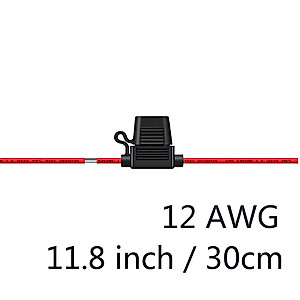 12 Gauge Fuse Holder ATC/ATO, SIM&NAT 5 Packs in-Line Automotive Blade Fuse Holder with 65PCS Standard Car Fuses, 1A 2A 3A 4A 5A 7.5A 10A 15A 20A 25A 30A 35A 40A Automotive Replacement Fuses