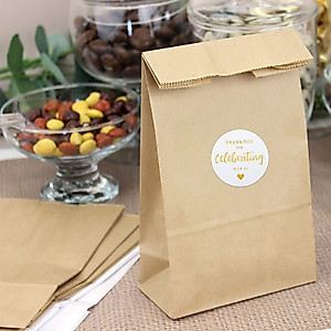 G2PLUS Thank You for Celebrating with Us Stickers,60PCS 2 Inch Round Thank You Sticker Labels for Invitation Envelopes for Wedding, Birthday Baby Shower, Party Favor (Gold)