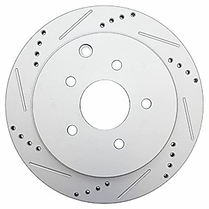 ORALSIM Performance Brake Rotor Drilled & Slotted Coated Rear Pair Fits 2882970058