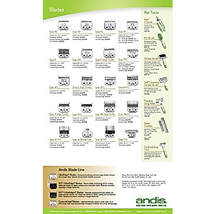 Andis – 64315, Ceramic Edge Detachable Pet Clipper Blade – Carbon-Infused Steel with Sharp Cutting Tech, Runs Cooler & Stays Sharper, Resists Rust & Heat, Size-10 - Fits AG, AGC & BDC Series, Chrome