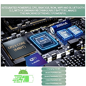 4.3" MP3 Player with Bluetooth and WiFi, Android Streaming Music Player with Spotify, Portable HiFi Sound Walkman Digital Audio Player with Speaker,Mp4 Player with Play,Support APP Download