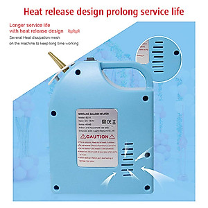 Portable Electric Balloon Inflator Electric Balloon Pump Rechargeable Twisting Modeling Balloon Pump Electric Balloon Pump Air Balloon Blower for Birthday/Party/Decoration (Blue)