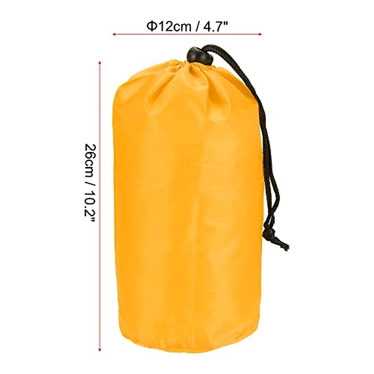 PATIKIL Clothes Storage Drawstring Bag, 2 Pack Medium Size Clothes Blankets Organizer Bag with Strap for Camping Travel, Yellow