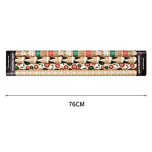 RUSPEPA Christmas Wrapping Paper, Kraft Paper - Christmas Tree, Snowflake and Seasonal Brocade Style Designs - 4 Rolls - 30 inches x 10 feet per Roll