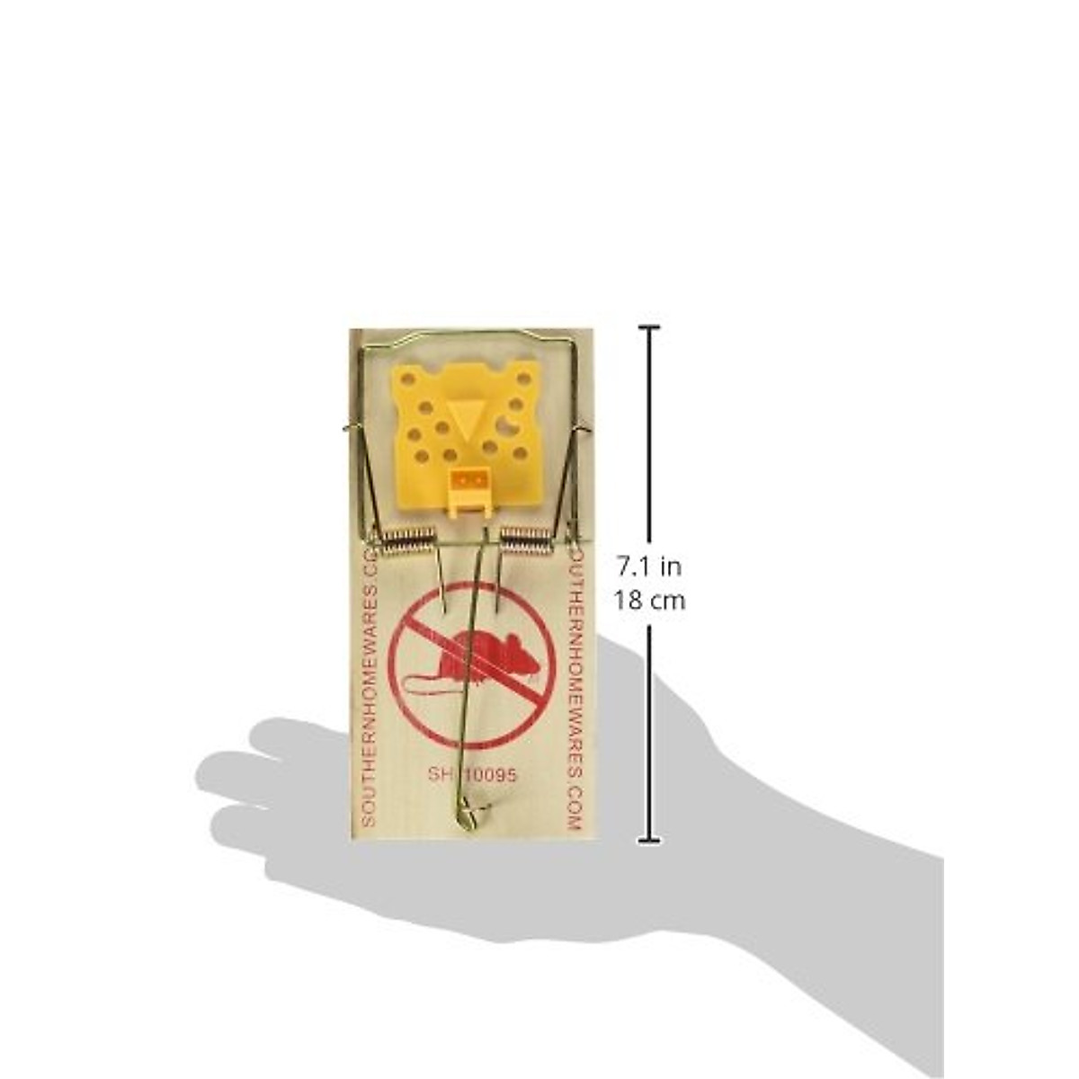 Southern Homewares Wooden Snap Spring Action Rat Trap with Expanded Cheese Shaped Trigger