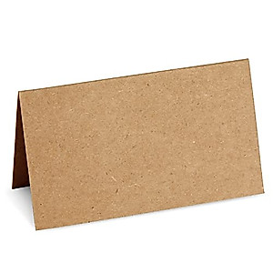 200 Pack Kraft Paper Place Cards for Table Setting, Blank Name Cards for Wedding Reception, Baby Shower, Graduation, Birthday, Table Numbers (3.5 x 2 In, Brown)