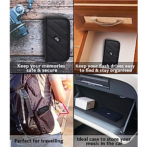 King of Flash 9 x USB Flash Drives Carrying Case with Premium Quality Padded Protection for Flash/Key Drives - Black