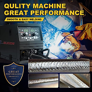 GZ GUOZHI 200A MIG Welder, 6 in 1 Stick Welder/Gas MIG/Gasless Flux Core MIG/Lift TIG/Spot welding/Spool Gun Multi-Process, 110V/220V Welding Machine with Dual LCD Digital Display (US Connector)