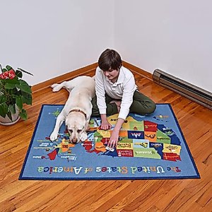 USA Map Carpet Educational and Fun Learn USA States for Kids Boys Girls Bedrooms Playrooms Daycares Classrooms Area Rug United States Map (3'3" x 4'5")