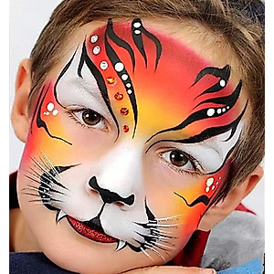 Go Ho Cream-Blendable Orange Face Paint Stick (1.06 Oz),Orange Full Body Paint Makeup Stick for Adults Children Halloween Cosplay SFX Makeup,Waterproof Orange Eye Black Stick