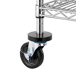 Finnhomy 2-Tier Commercial Grade Rolling Cart, Heavy Duty Utility Cart, Carts with Wheels and Double Side Handles, Kitchen Cart Trolley on Wheels, Metal Serving Cart with 600 lbs Capacity, NSF Listed