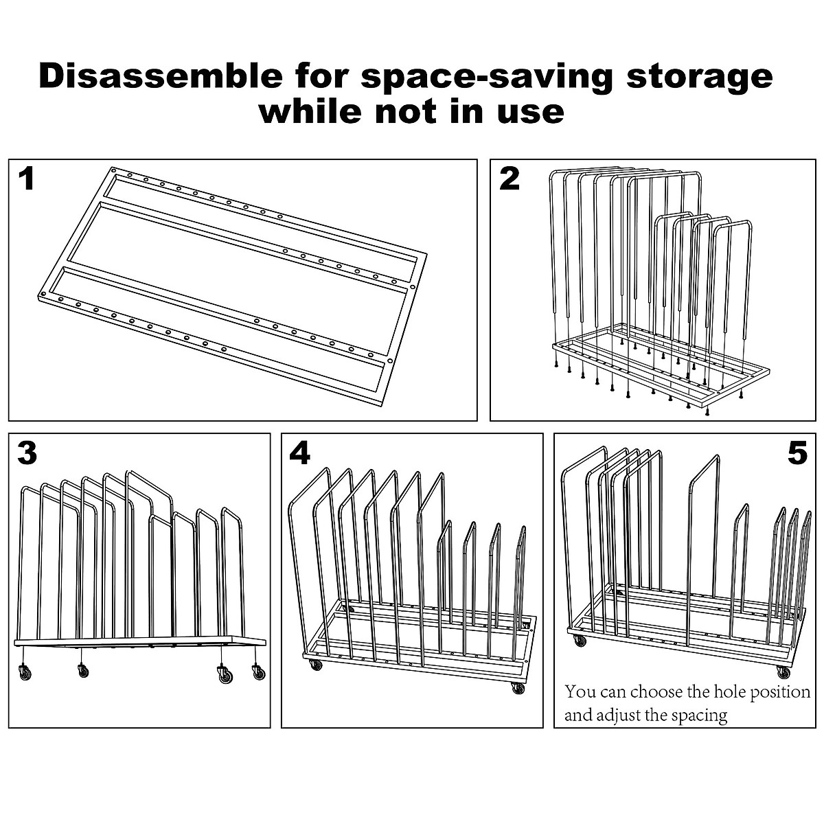 tonchean Art Storage Rack with Wheels, Rolling Canvas Rack Art Storage, Metal Canvas Organizer Painting Storage Rack Canvas Storage Rack Drying Rack for Canvas Boards, Panel, Frame, Drawing Board