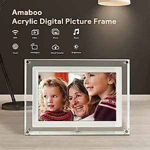 Digital Picture Frame, 10.1 Inch WiFi Acrylic Digital Photo Frame, 1280x800 HD Touch Screen Display, Auto Rotation Photo/Video/Music, Easy to Share Photos Video via Frameo APP