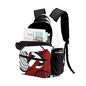 SunFancyCustom Volleyball Red Black Backpack Personalized Daypack Laptop Travel Hiking Bag with Name