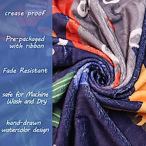 DILIMI Baby Monthly Milestone Blanket Dinosaur Soft Flannel Nursery Bed Blankets for Boys Photography Background Blankets