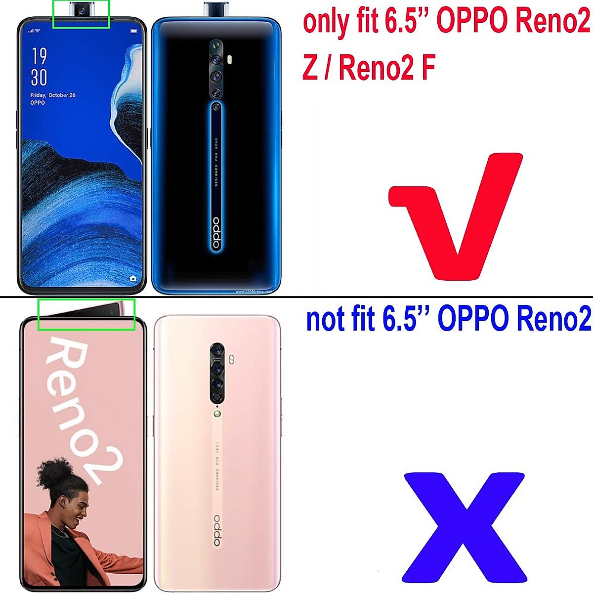 J&H Phone Case for Oppo Reno2 F,Ring Holder Case for Oppo Reno2 F, Finger Loop Case with 360 Degree Rotatory Ring Stand for Oppo Reno2 F