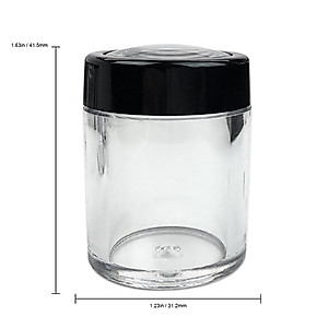 (Quantity: 12 Pieces) Beauticom 10G/10ML Acrylic Transparent Cylinder Sifter Container Jar with Clear Lid Window