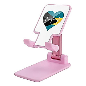Love Bahamas Heartbeat Print Cell Phone Stand Compatible with iPhone Switch Tablets Foldable Adjustable Cellphone Holder Desktop Dock (4-13")
