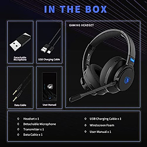 LETTON Wireless Headsets with Microphone (AI Noise Cancelling), 40Hrs Bluetooth Headphones with Detachable 3.5mm Jack Wired for PC, Suitable for Remote Work