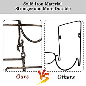 Rustic Metal Towel Rack Wall Mounted with Fleur de Lis, 6-Tier Solid Wrought Iron Towel Holder,Towel/Wine Rack Holder, Racks for Bathroom,Hand Towels,Wine Bottles,Yoga Mats Storage