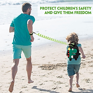 4 Pieces Toddler Leashes Dinosaur Toddler Backpack Leash Kids Backpack Harness with Leash Cute Backpack Anti-Lost Rope Toddler Safety Belt Anti Lost Wrist Link for 3-5 Years Old Kid Girl Boy