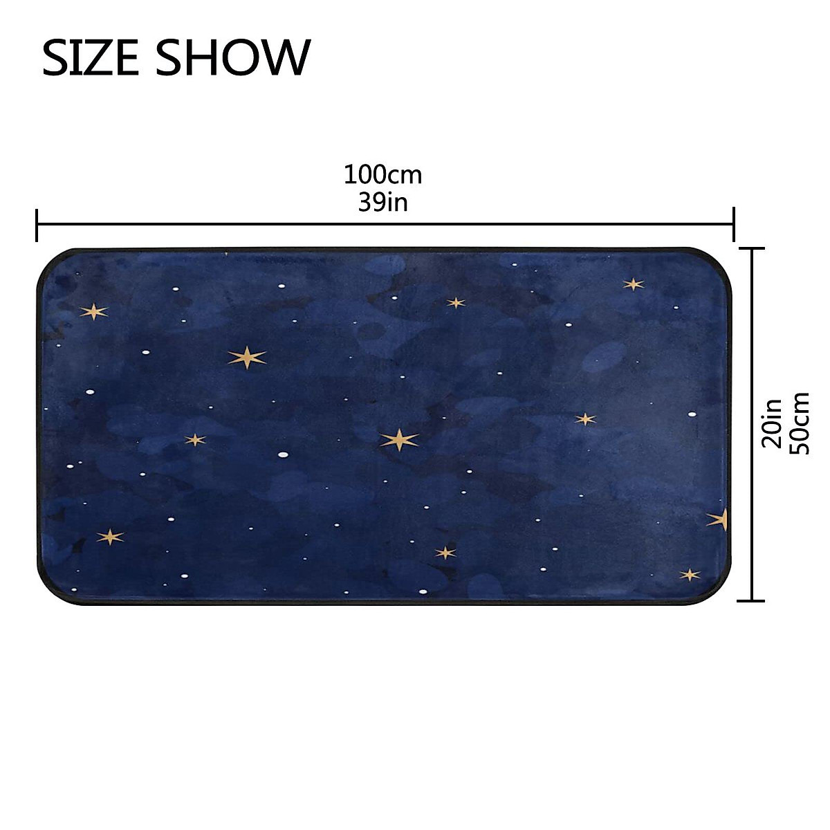 Kigai Starry Night Kitchen Rug Mat Anti-Fatigue Comfort Floor Mat Non Slip Washable Kitchen Rug for Kitchen Washroom Bedroom Sink 39 x 20 inch
