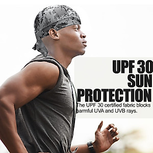 WHAMZ33 W 4Pcs Doo Rags for Men, Head Wraps Dew Rags Bandana Beanie for Cycling Motorcycle Camouflage