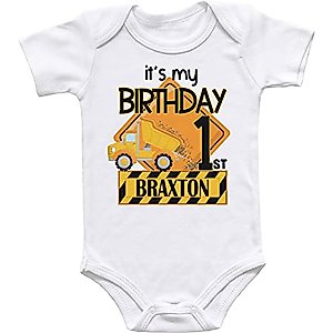 It's My First Birthday Bodysuit for Baby Boy, Dump Truck Birthday Shirt, First Birthday Boy Outfit, The Big One (12M Short Sleeve Bodysuit)