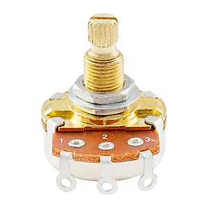 Musiclily Pro Brass Thread Full Metric Sized Control Pots A1 Meg Audio Taper Potentiometers for Guitar (Set of 2)