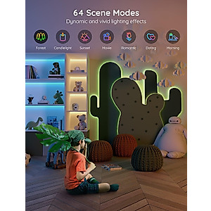 Govee LED Strip Lights 100ft, LED Lights for Bedroom, WiFi RGB LED Lights Work with Alexa and Google Assistant, 64 Modes and Music Sync, Strip Lights for Indoor, Party, Decoration, 2 Rolls of 50ft