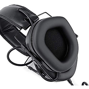 ATAIRSOFT Tactical Headset Wargame Hunting Headphone Without Noise Cancellation Function (Black)