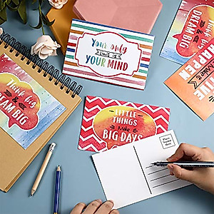 30 Pcs Watercolor Motivational Postcard Teacher for Students, Inspirational Postcards for Kids, Positive Encouragement Themed Blank Quote Cards, Note Postcard for Classroom School