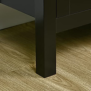 HOMCOM Sideboard Buffet Cabinet with Removable Wine Rack, Tempered Glass Door and Adjustable Shelves, Coffee Bar Cabinet for Living Room, Kitchen, Entryway, Black