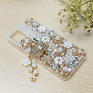 Guppy for iPhone 11 Case Women Luxury 3D Bling Shiny Rhinestone Diamond Crystal Pearl Handmade Pendant Iron Tower Pumpkin Car Flowers Soft Protective Anti-Fall Case for iPhone 11