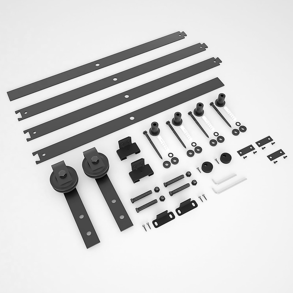 DaAzHai 5 Ft Sliding Door Hardware:Easy to Install -Smoothly and Quietly Sliding Barn Door Hardware Kit Single Door Track Low Ceiling Barn Door Hardware Kit, Modular Track with Stable Connection